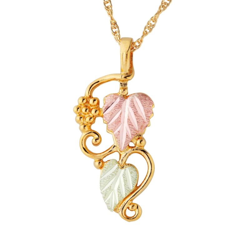Black Hills Gold and Silver Cascading White Cubic Zirconia Pendant ...