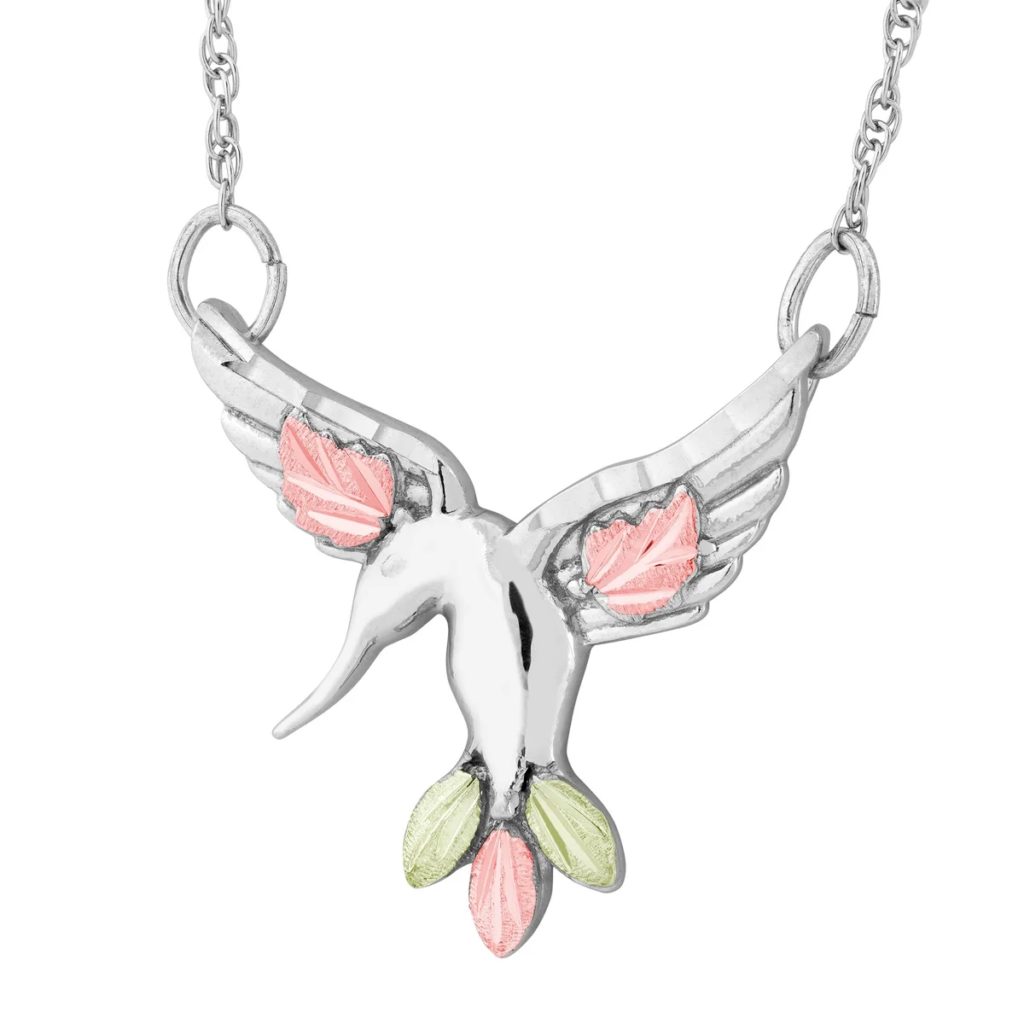 Black Hills Gold Flying Hummingbird Necklace - MRLPE20543