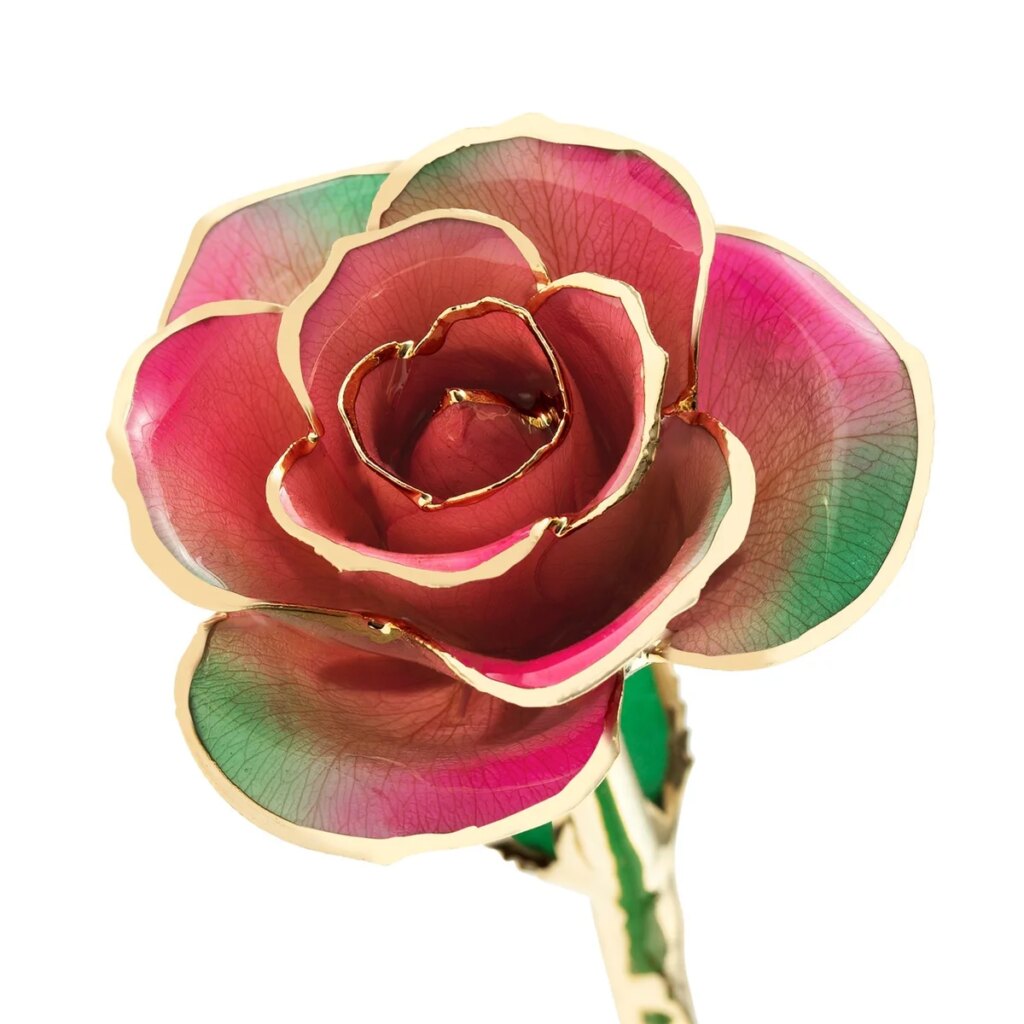Fairy Forest Pink Gold Dipped Rose