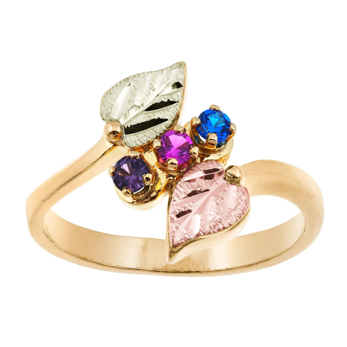 Landstroms Black Hills Gold Family Ring with 2 SYNTHETIC Diagonal Set ...