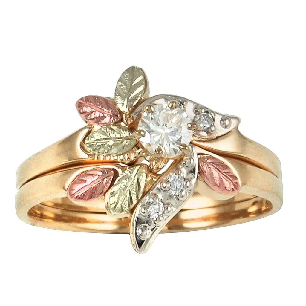 Black Hills Gold Ladies Floral Wedding Set - G C4772D5-7