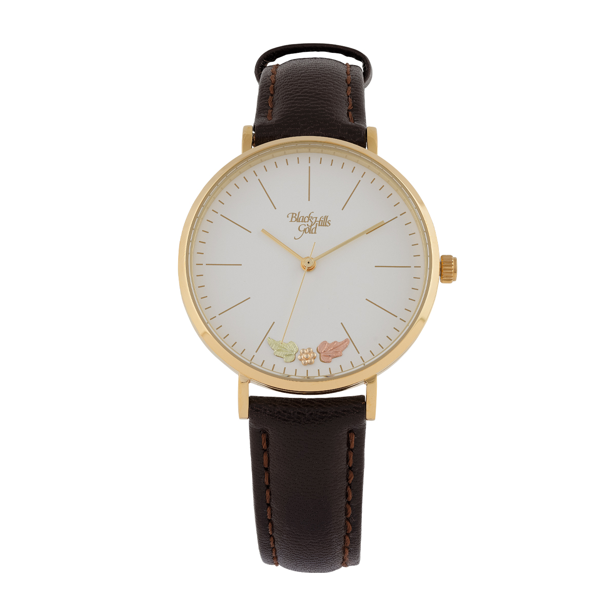 Black Hills Gold Fashion Watch with Gold Plate and Small White Dial - G ...