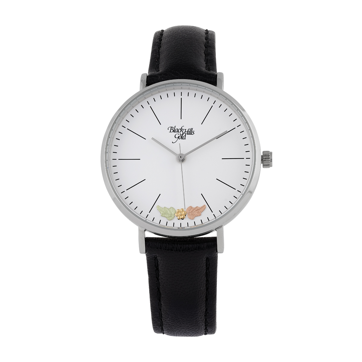 Black Hills Gold Small White Dial and Leather Band Watch - MRWR8028-UT08